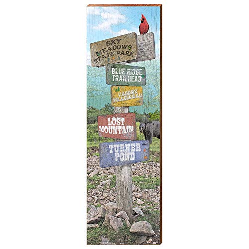 Sky Meadows State Park Directional Sign Home Decor Art Print on Real W ...