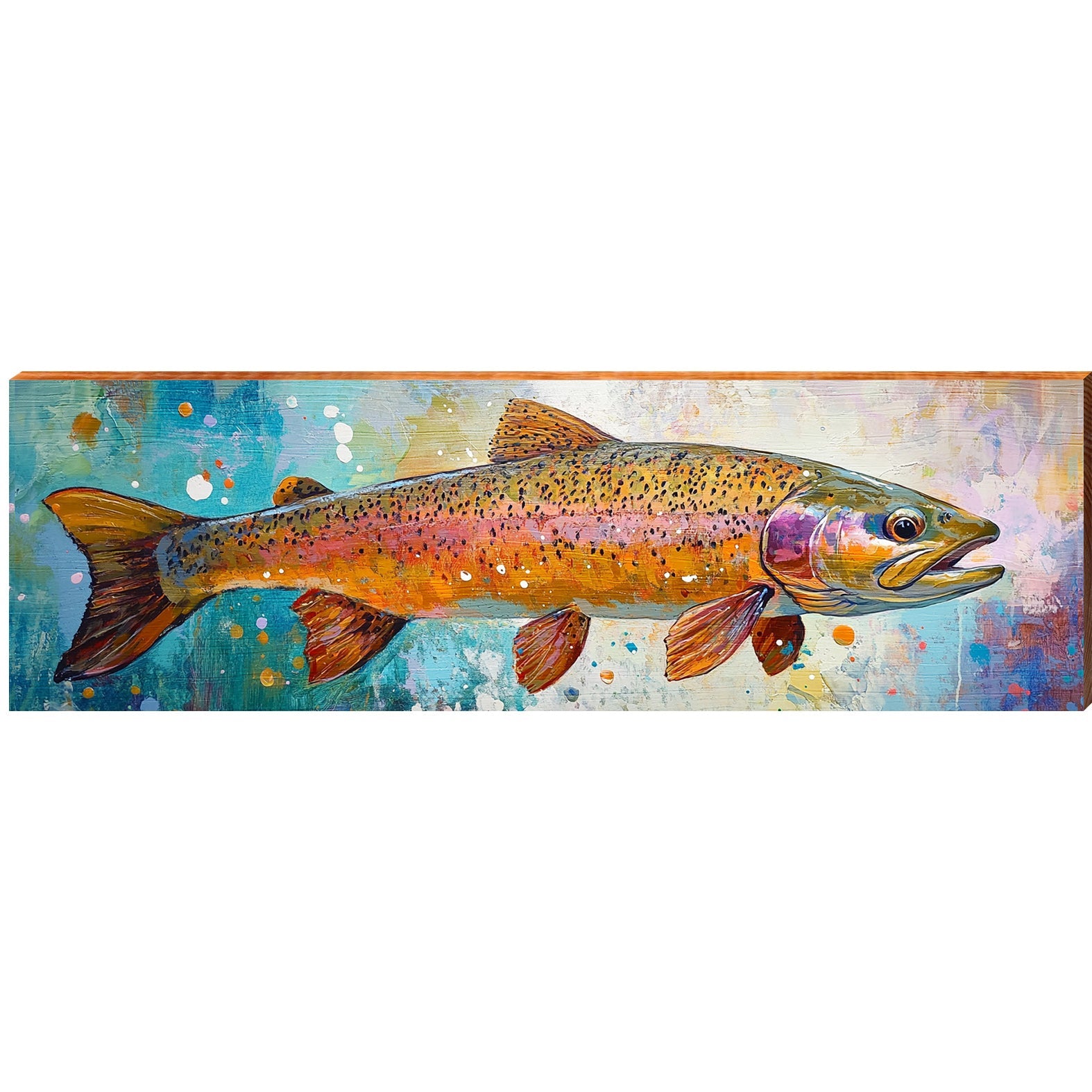 Colorful Rainbow Trout | Wall Art Print on Real Wood – Mill Wood Art
