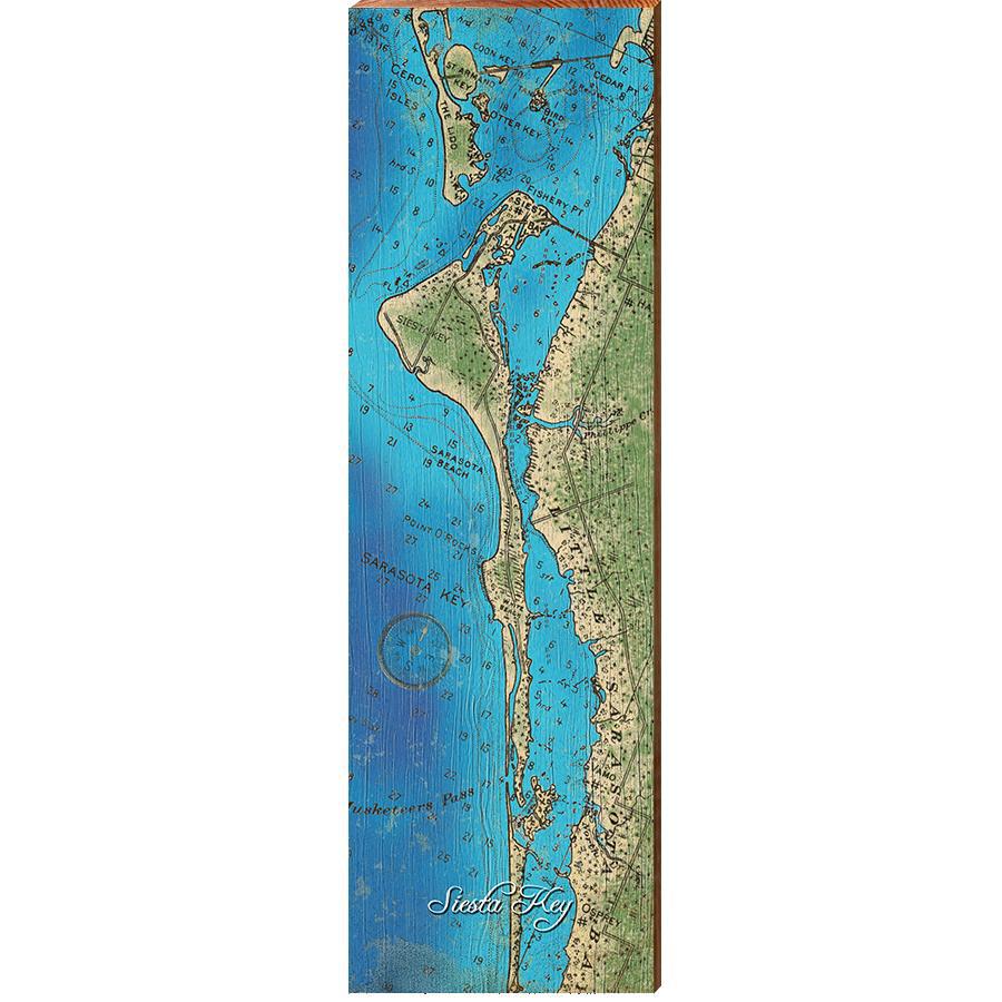 Siesta Key, Florida Topographical Map – Mill Wood Art