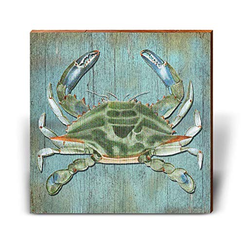Blue Crab Wooden Sign | Wall Art Print on Real Wood – Mill Wood Art