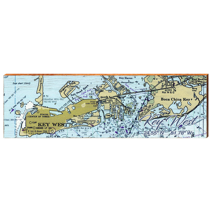 Key West, Florida Navigational Chart Wall Art | Wall Art Print on Real ...