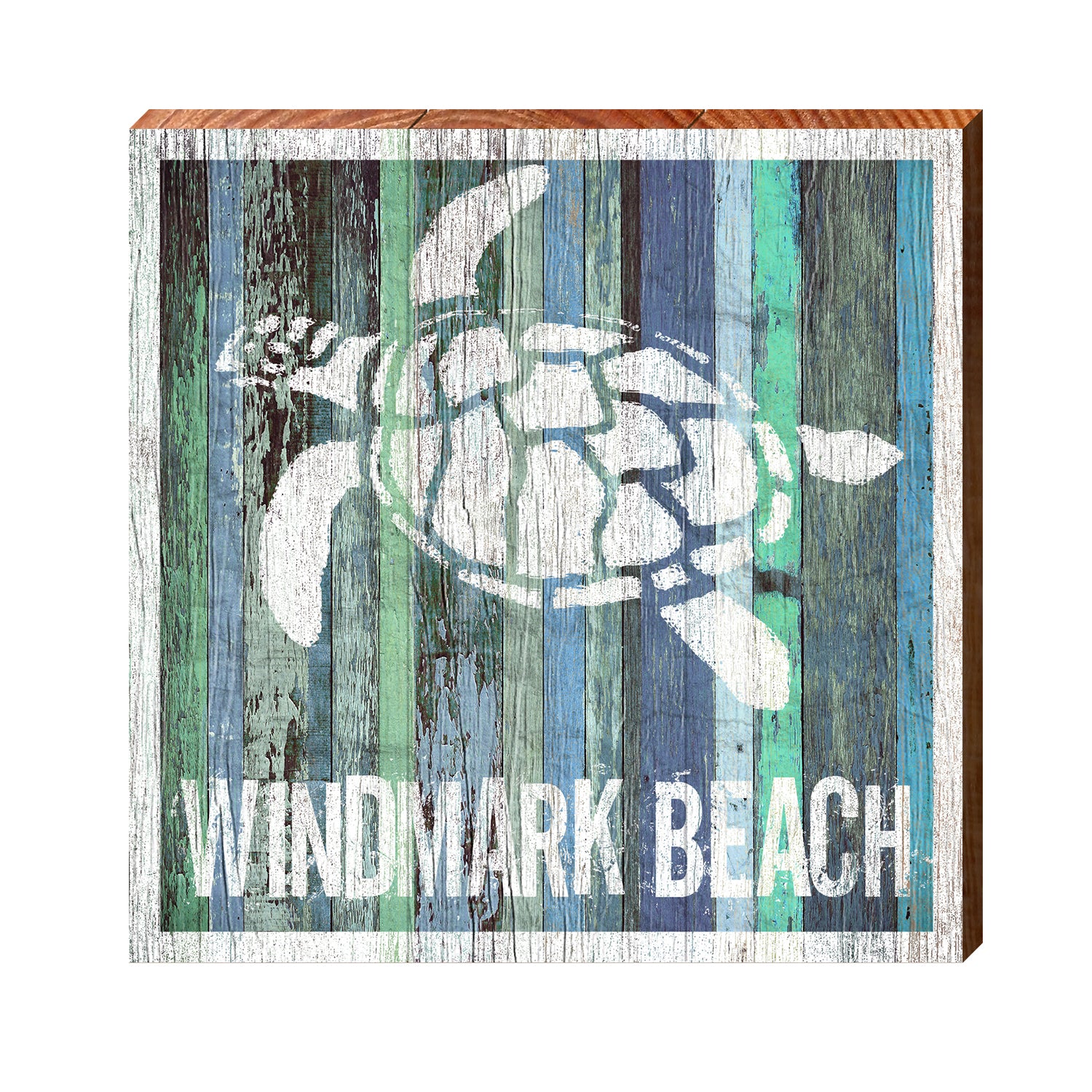 Windmark Beach, Florida Sea Turtle Wooden Sign | Wall Art Print on Rea ...