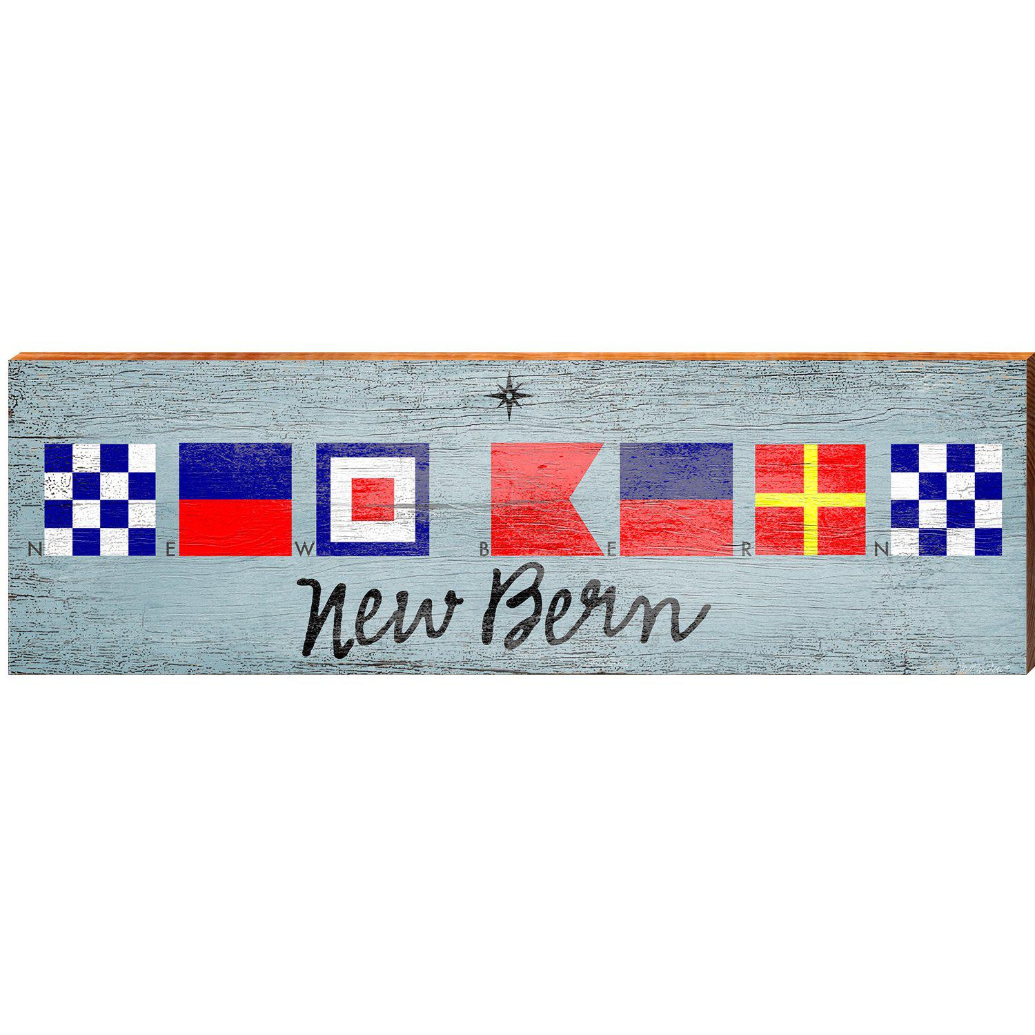 New Bern Nautical Flags | Wall Art Print on Real Wood – Mill Wood Art