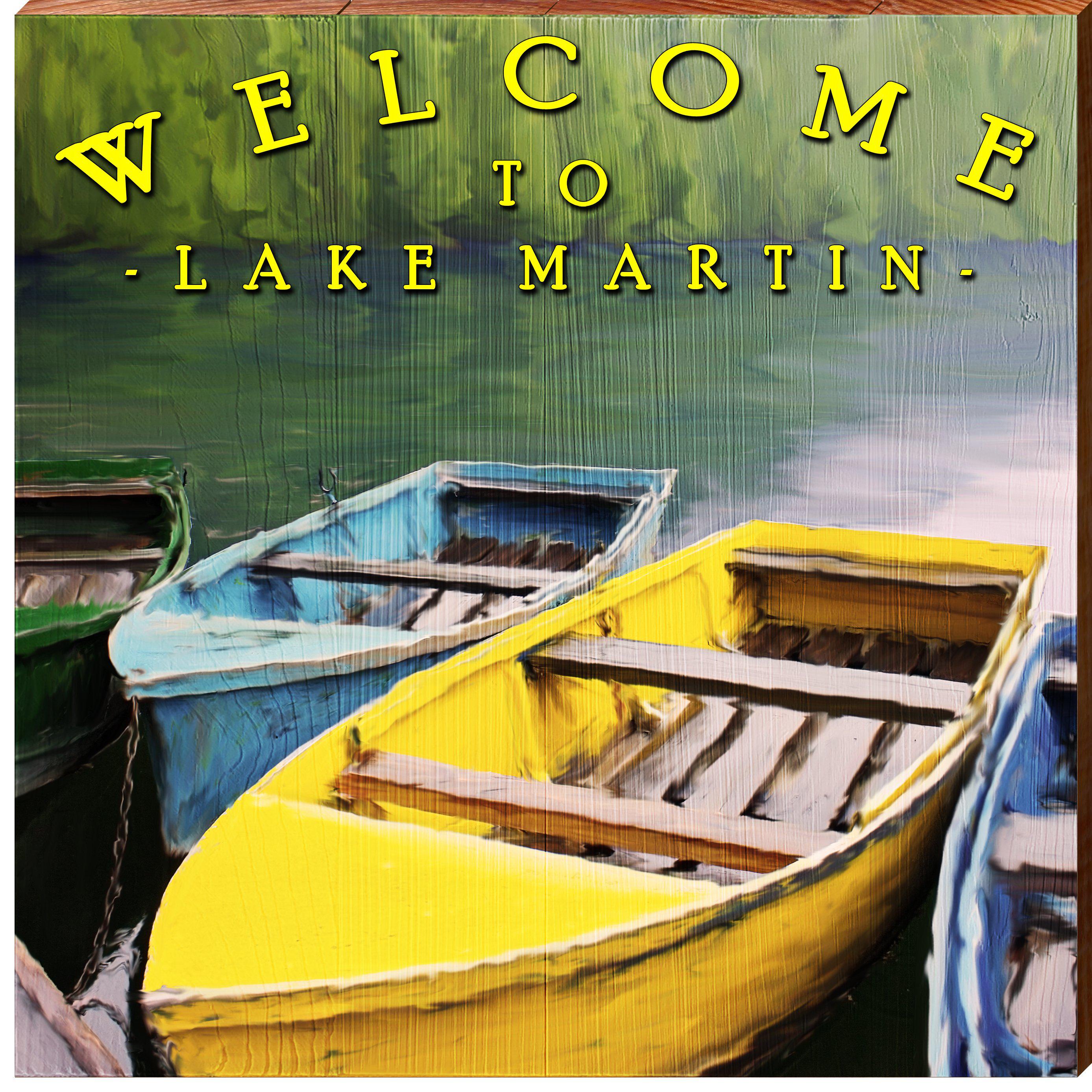Personalized Lake Boat Welcome Sign | Wall Art Print on Real Wood | La ...