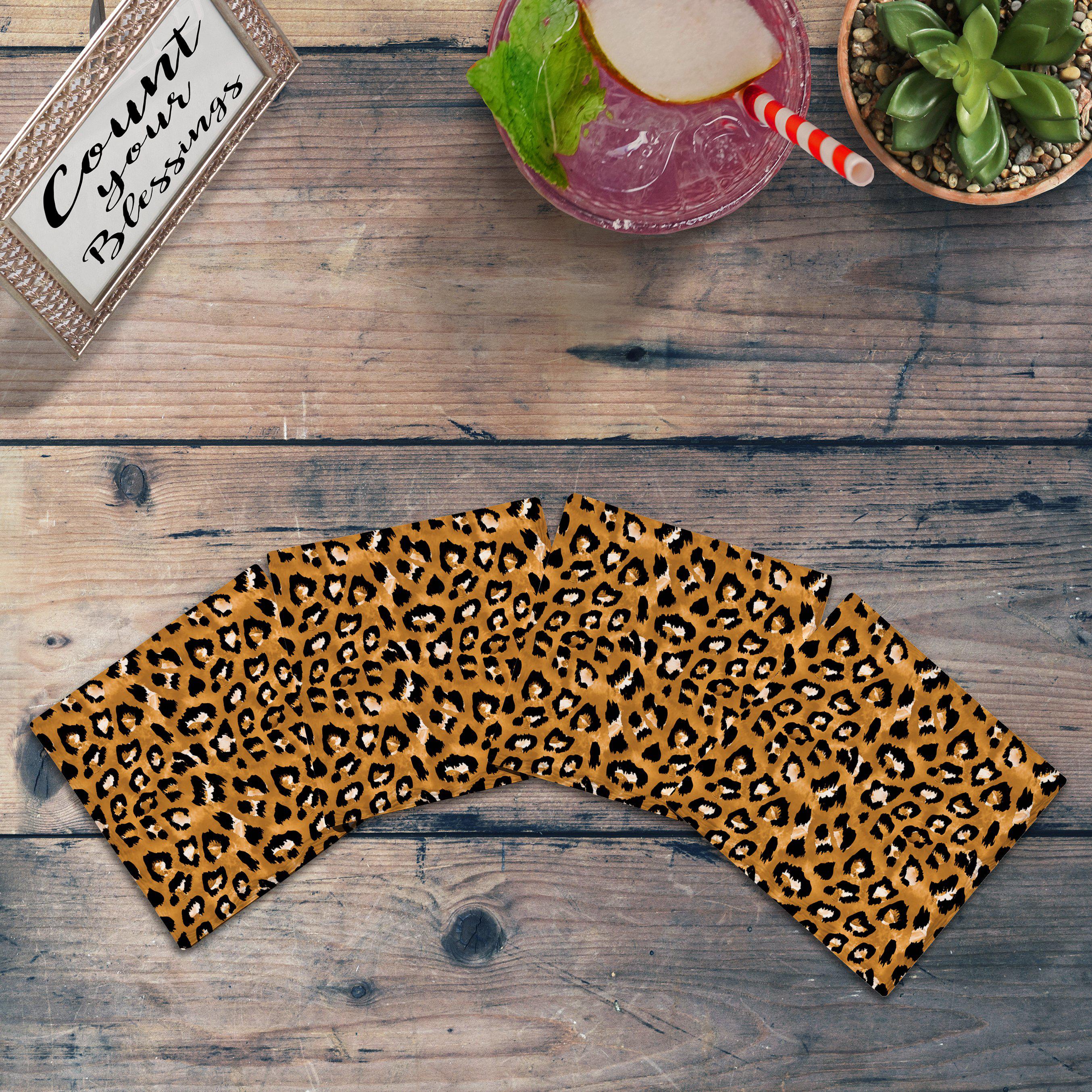 Cheetah Print | Drink Coaster Set – Mill Wood Art