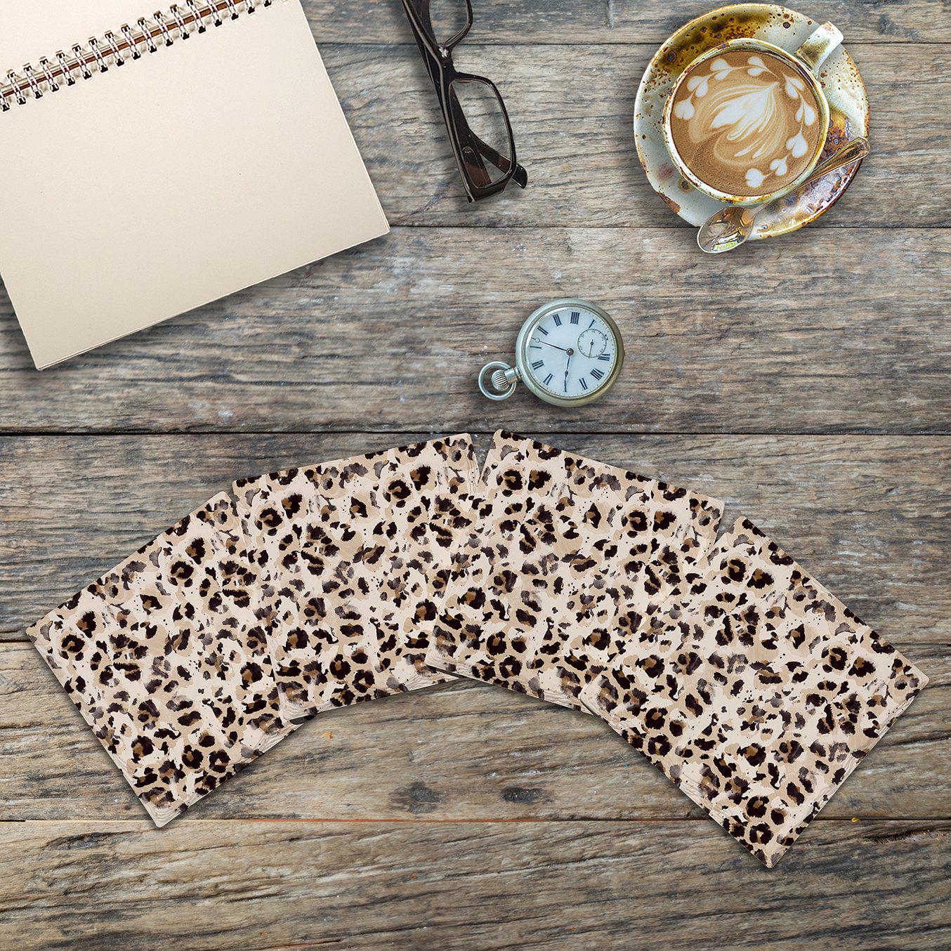 Cheetah Print 2 |Drink Coaster Set – Mill Wood Art