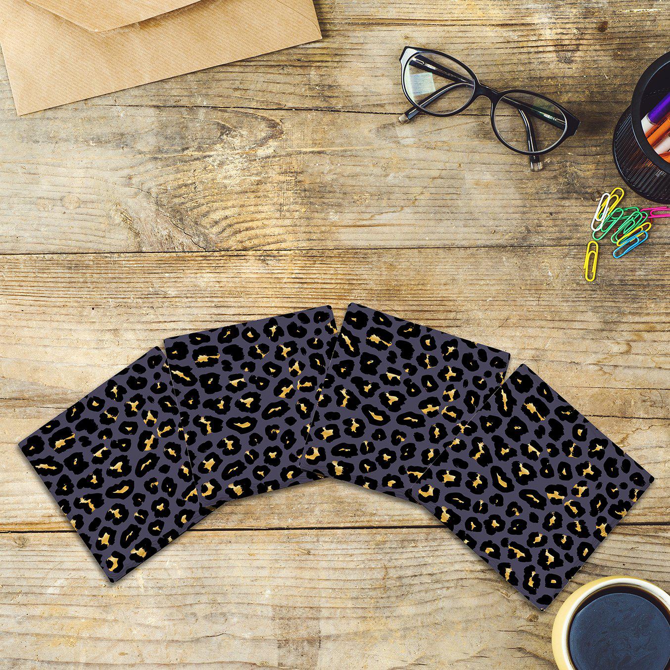 Purple Leopard Print |Drink Coaster Set – Mill Wood Art