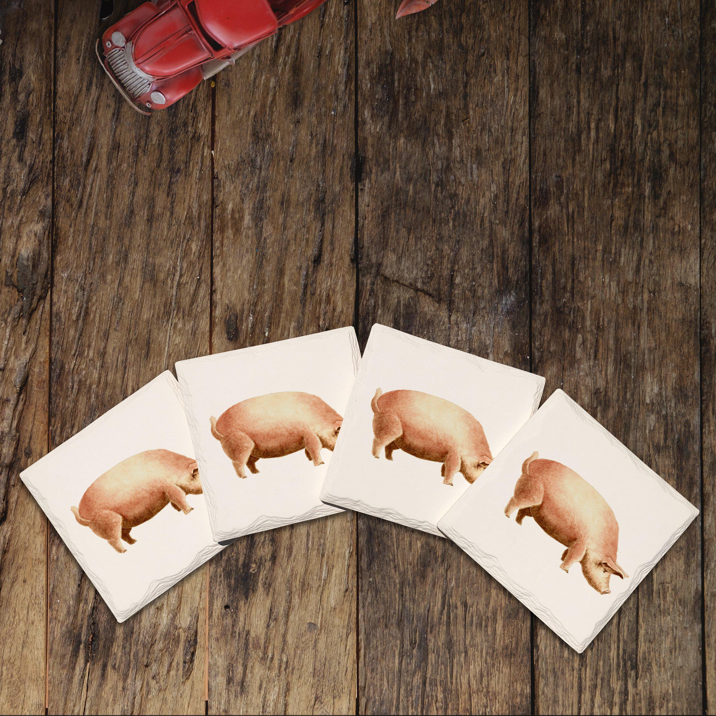 Farmhouse Pig | Drink Coaster Set – Mill Wood Art