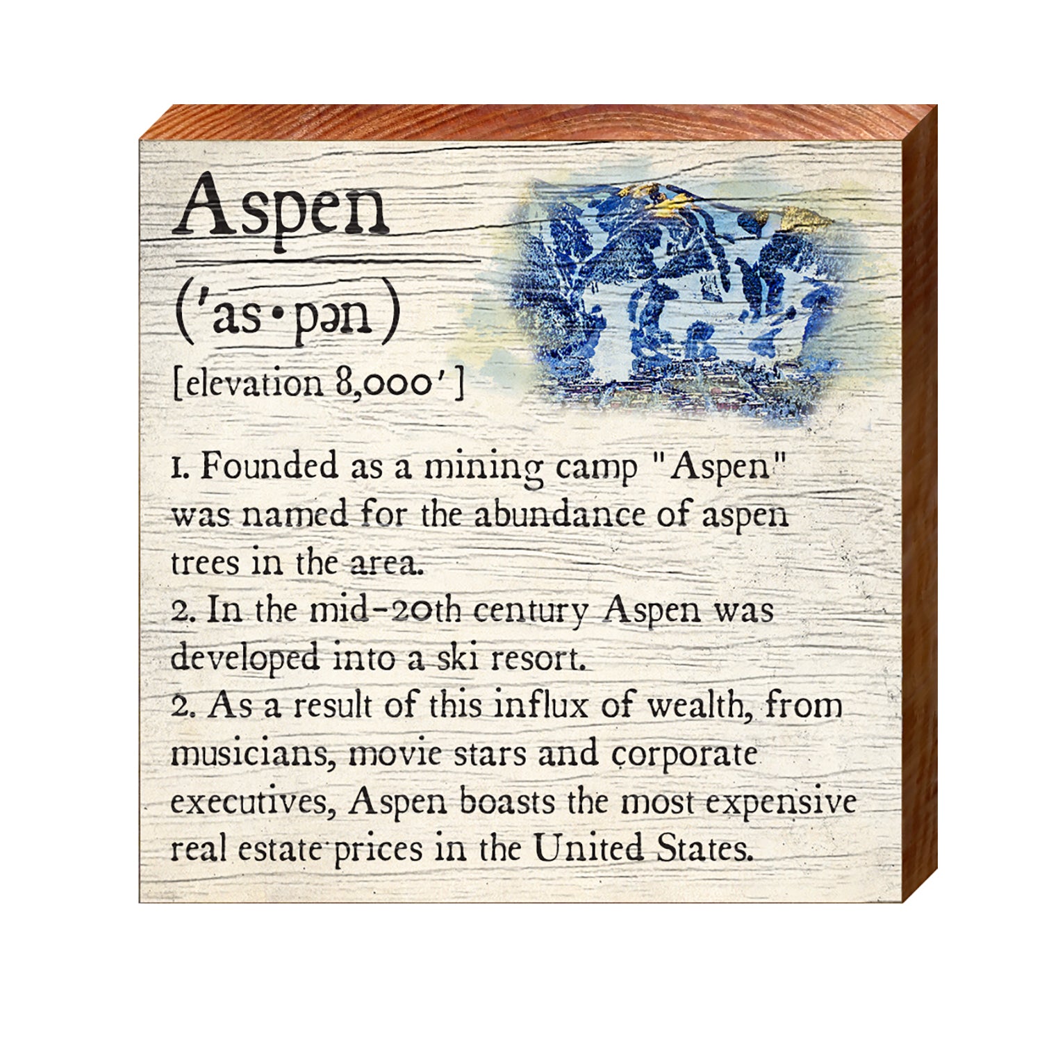 Aspen, Colorado Definition Wooden Sign | Wall Art Print on Real Wood ...