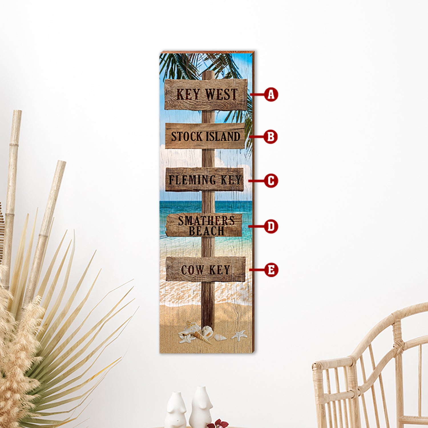 Personalized Coastal Wooden Directional Sign | Home Wall Art Print on ...