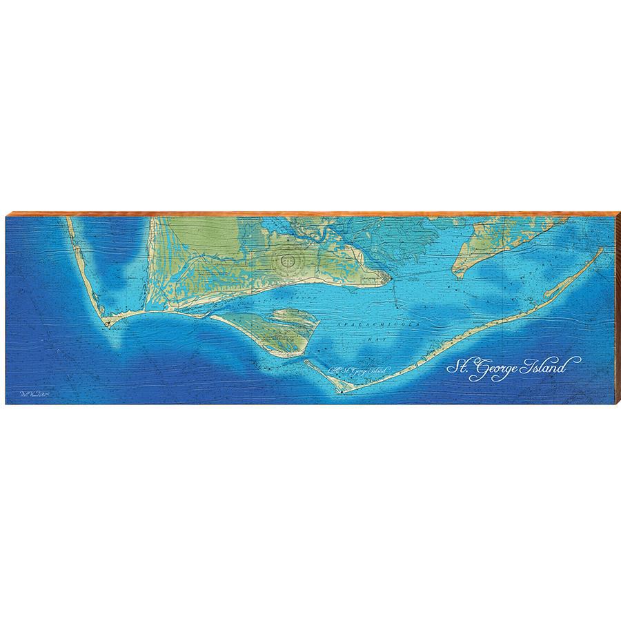 St. George Island, Florida Topographical Styled Map – Mill Wood Art