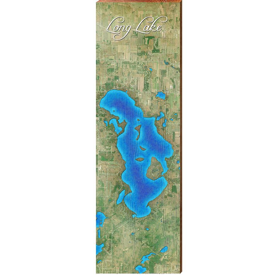 Long Lake, Michigan Satellite Styled Map Wall Art | Wall Art Print on ...