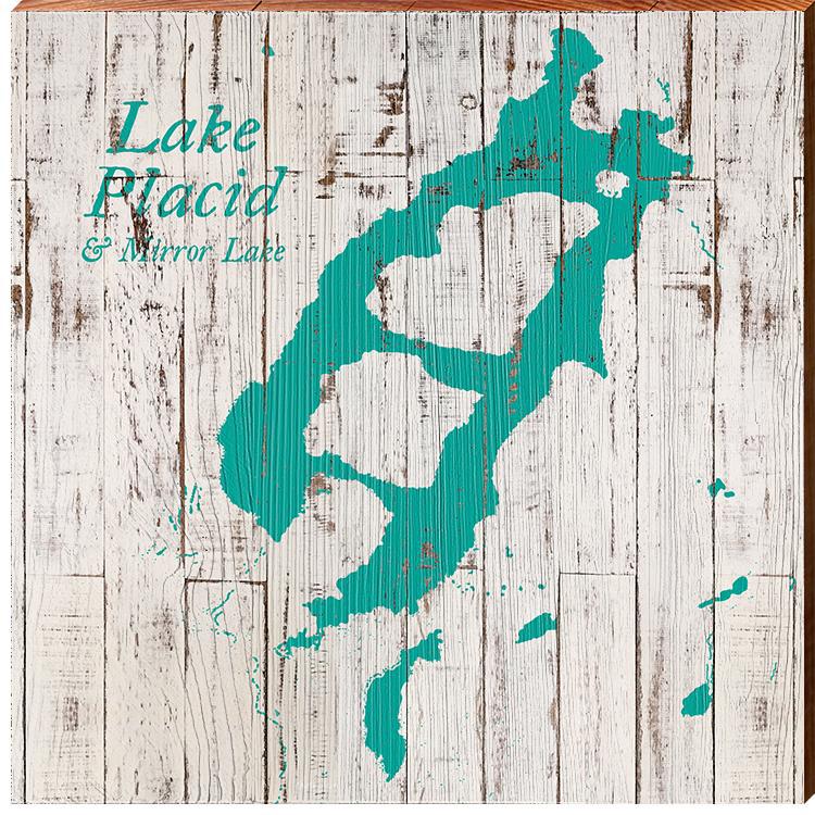 Lake Placid, New York Map | Wall Art Print on Real Wood – Mill Wood Art