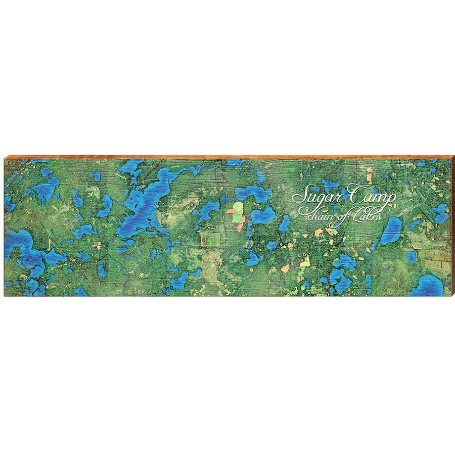 Sugar Camp Chain of Lakes, Wisconsin Satellite Map Wall Art | Wall Art ...