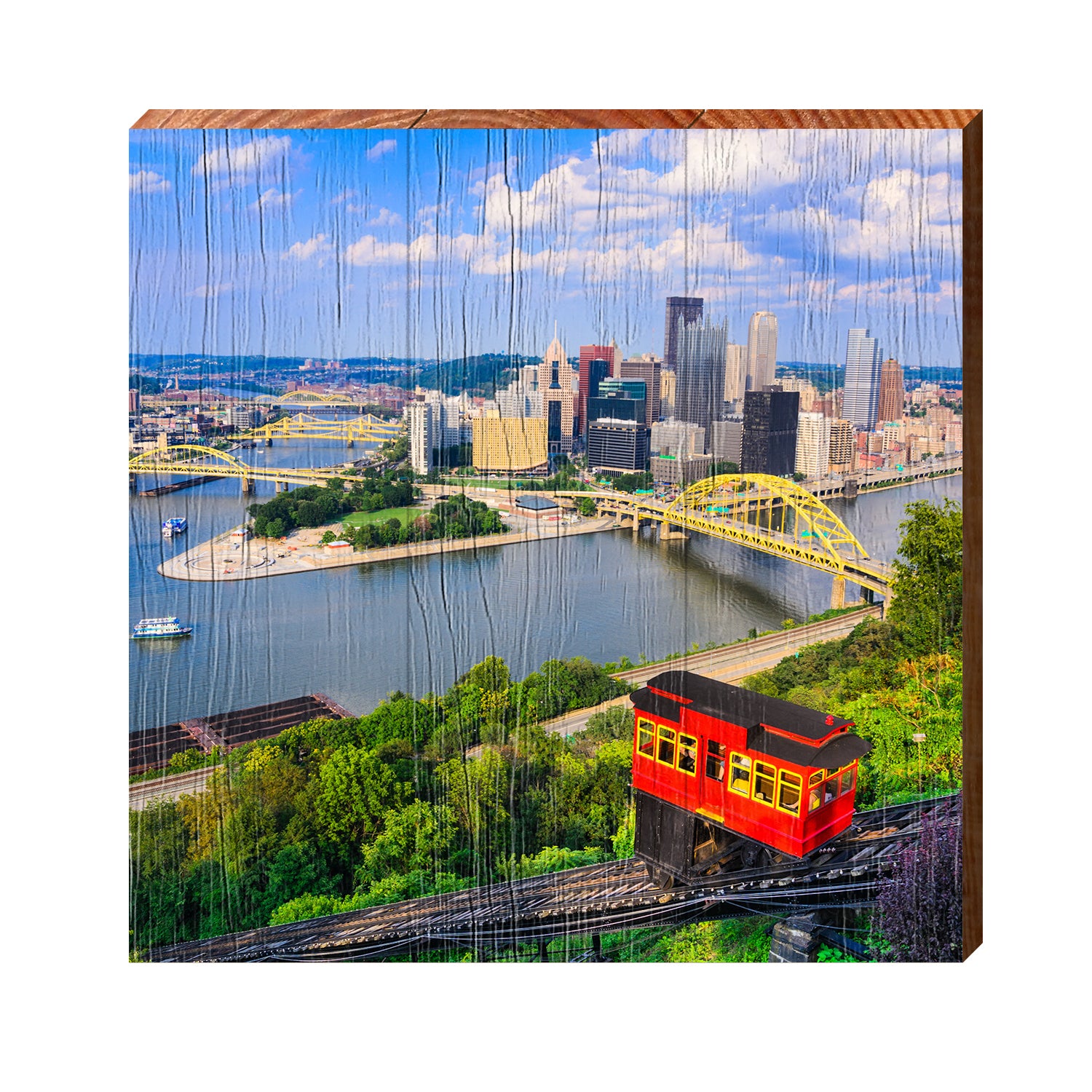 Pittsburgh Skyline | Wall Art Print on Real Wood – Mill Wood Art