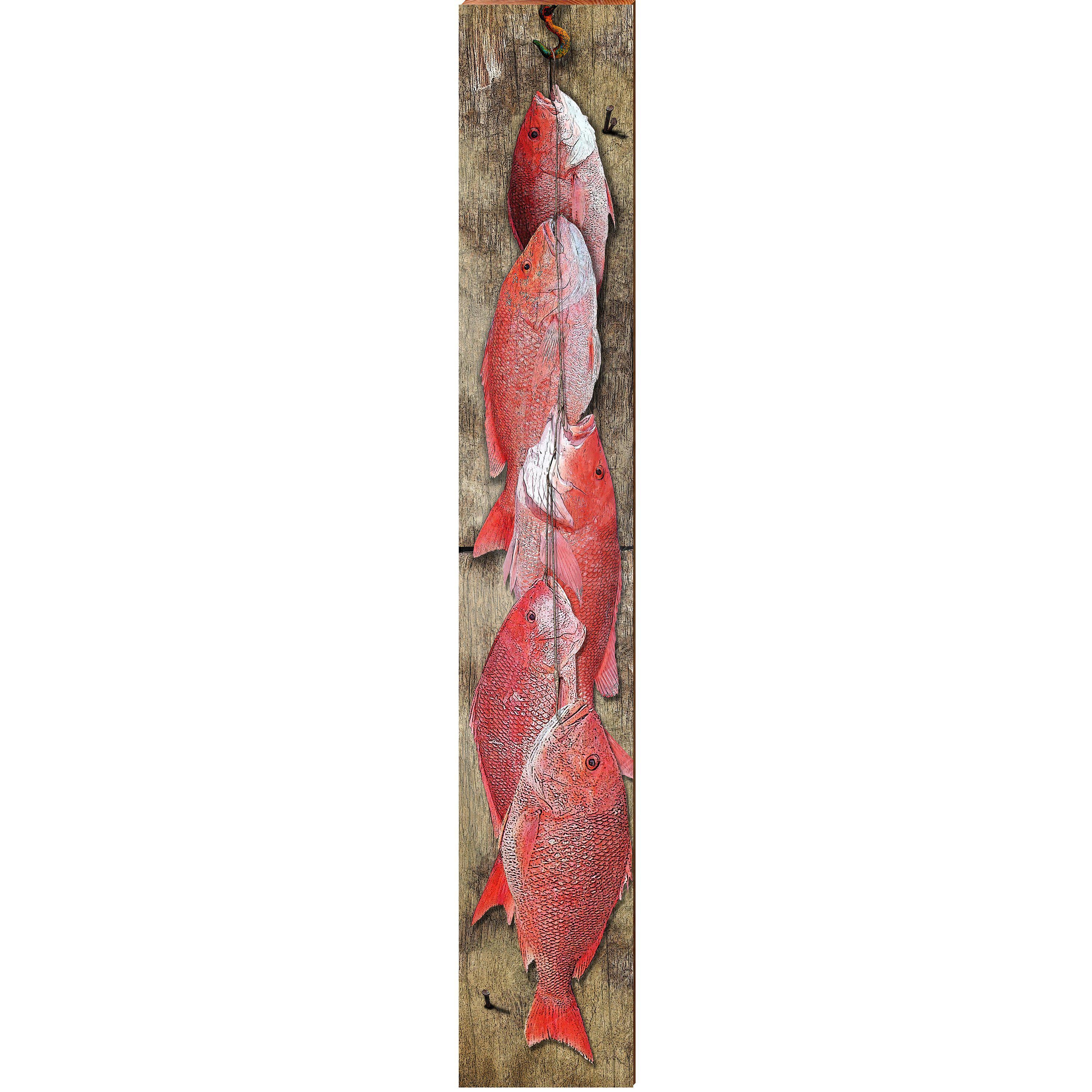 Red Snapper Stringer | Wall Art Print on Real Wood – Mill Wood Art