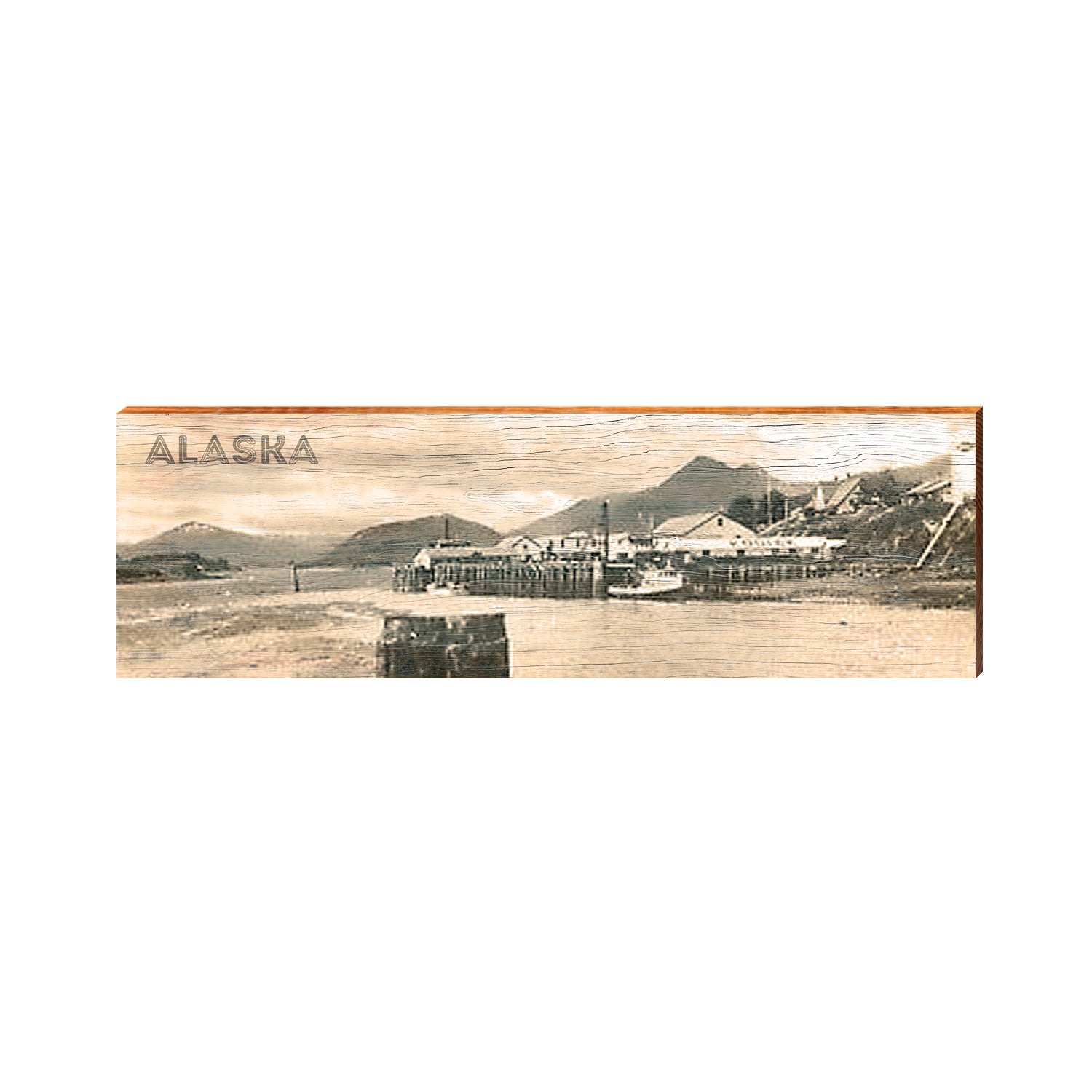 Vintage Alaska Scene Wooden Sign | Wall Art Print on Real Wood – Mill ...