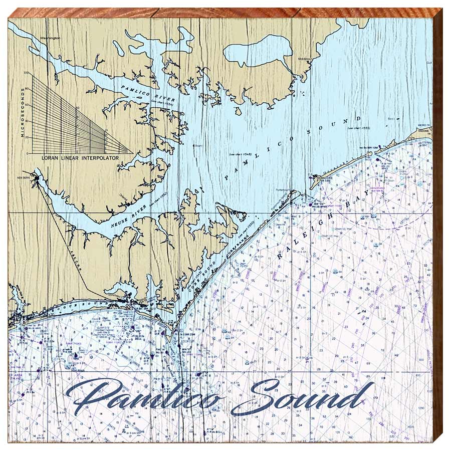 Pamlico Sounds, North Carolina Navigational Styled Chart Wall Art | Wa ...