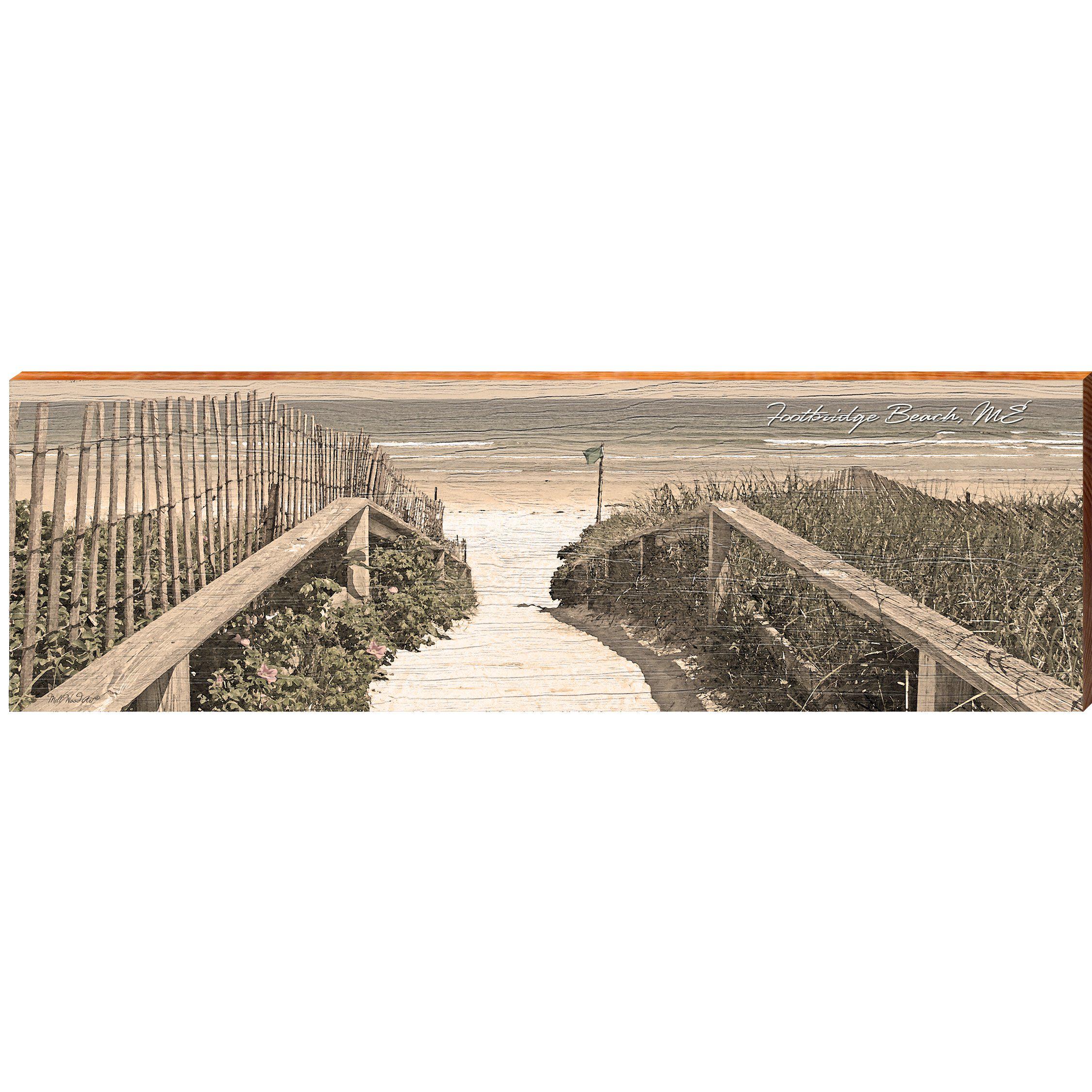 Footbridge Beach ME Beach Access SPO2 | Wall Art Print on Real Wood ...