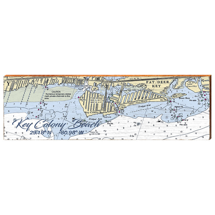 Key Colony Beach, Florida Latitude Longitude Map Wooden Sign | Wall Ar ...